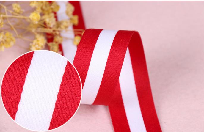 White and red polyester striped Grosgrain Ribbon D... – Vicedeal