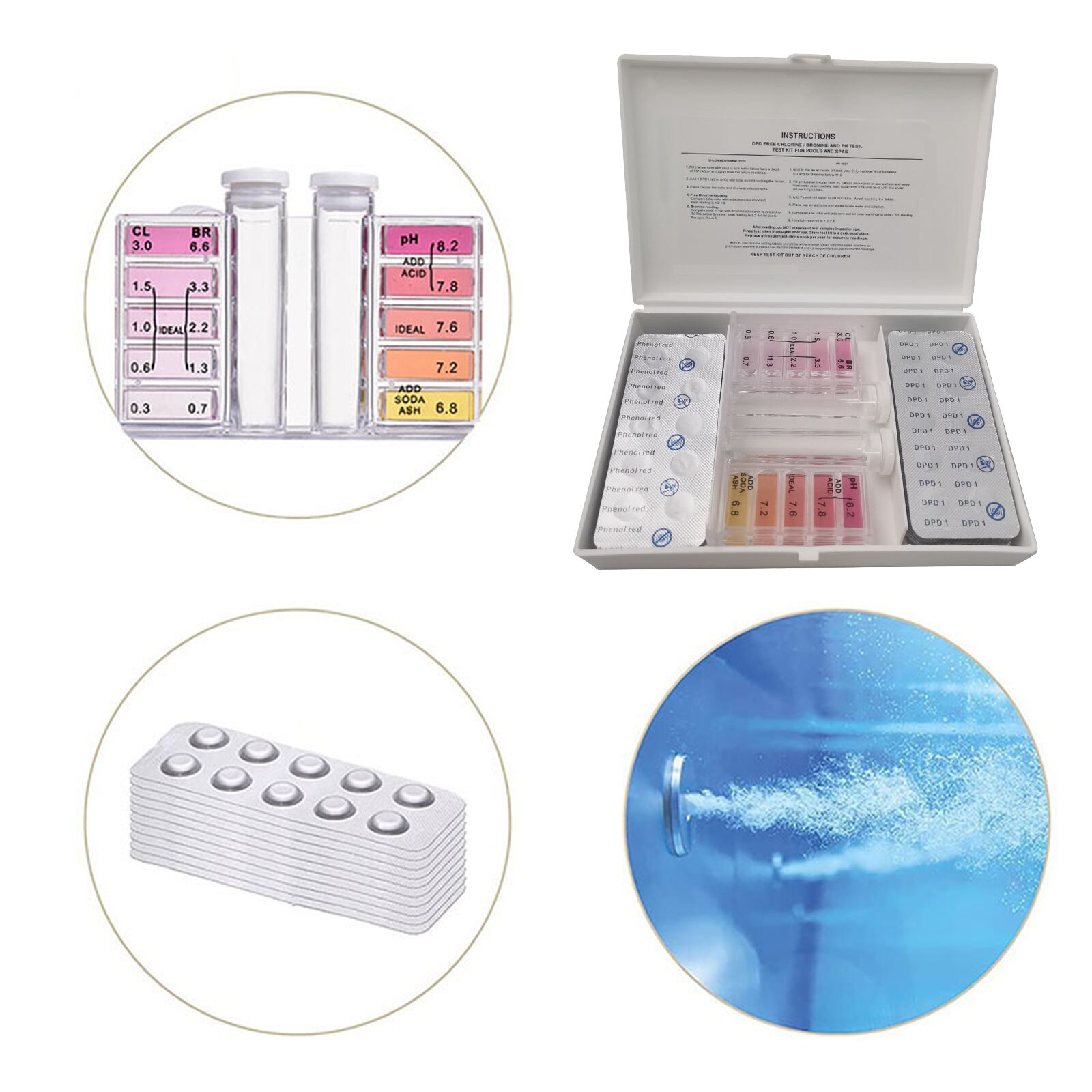 2 In 1 Swimming Pool Spa Water Tester Set with Box... – Grandado