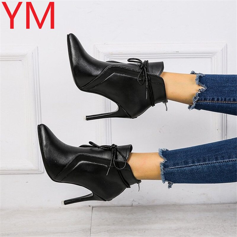 Botas puntiagudas con cordones para Mujer, botines... – Grandado