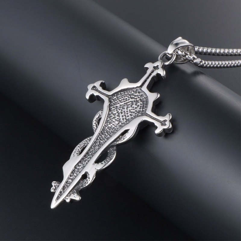 Retro stainless steel cross pendant necklace men f... – Vicedeal