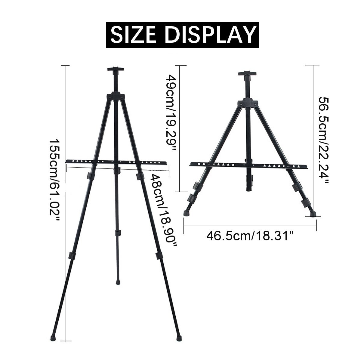 Folding Iron Easel Stand Tripod Adjustable Height ... – Grandado
