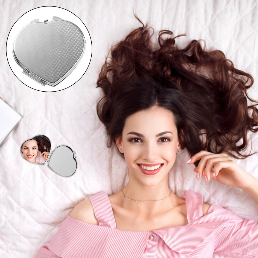 Exquisite Makeup Mirror Funny Heart Shape Pocket M... – Vicedeal