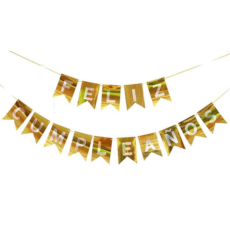 Happy Birthday Banner FELIZ CUMPLEANOS Spanish Bir... – Vicedeal