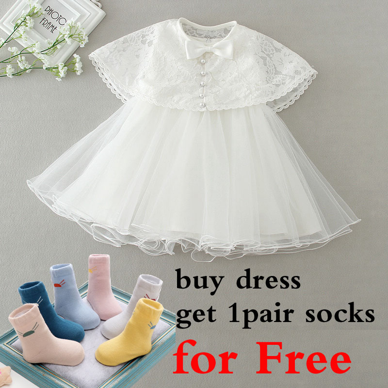 Newborn White Dress For Baptism Sleeveless Baby Gi... – Grandado