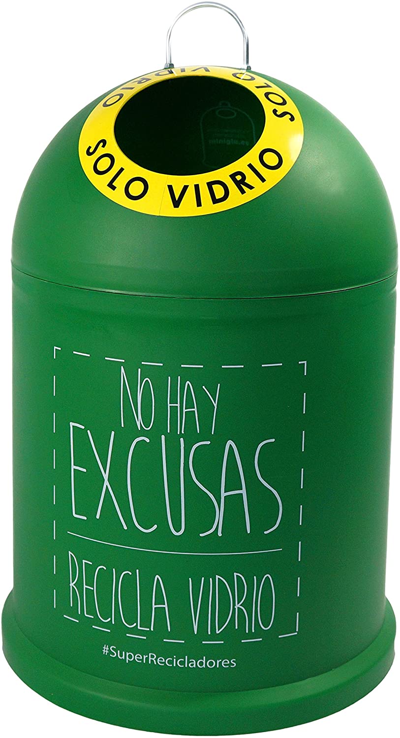 Contenedor de reciclaje de vidrio, 45x29x29 cm, Ve... – Grandado