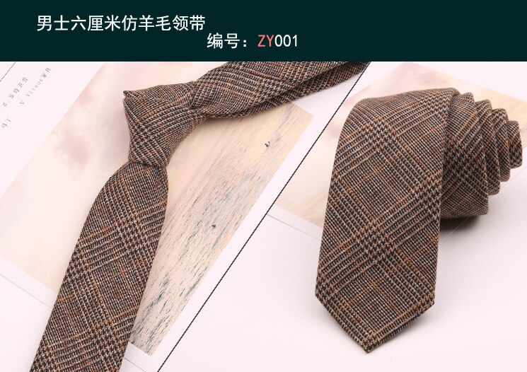 Men's faux wool tie 6CM narrow retro British Europ... – Vicedeal