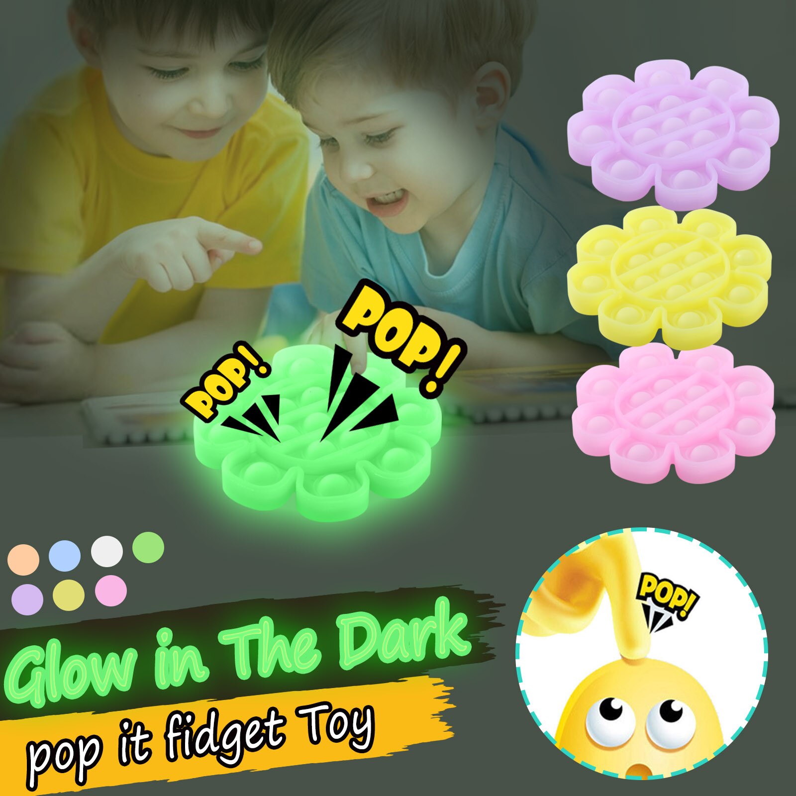 Adult Kids Bubble Popping Game Glow In The Dark Pu... – Vicedeal