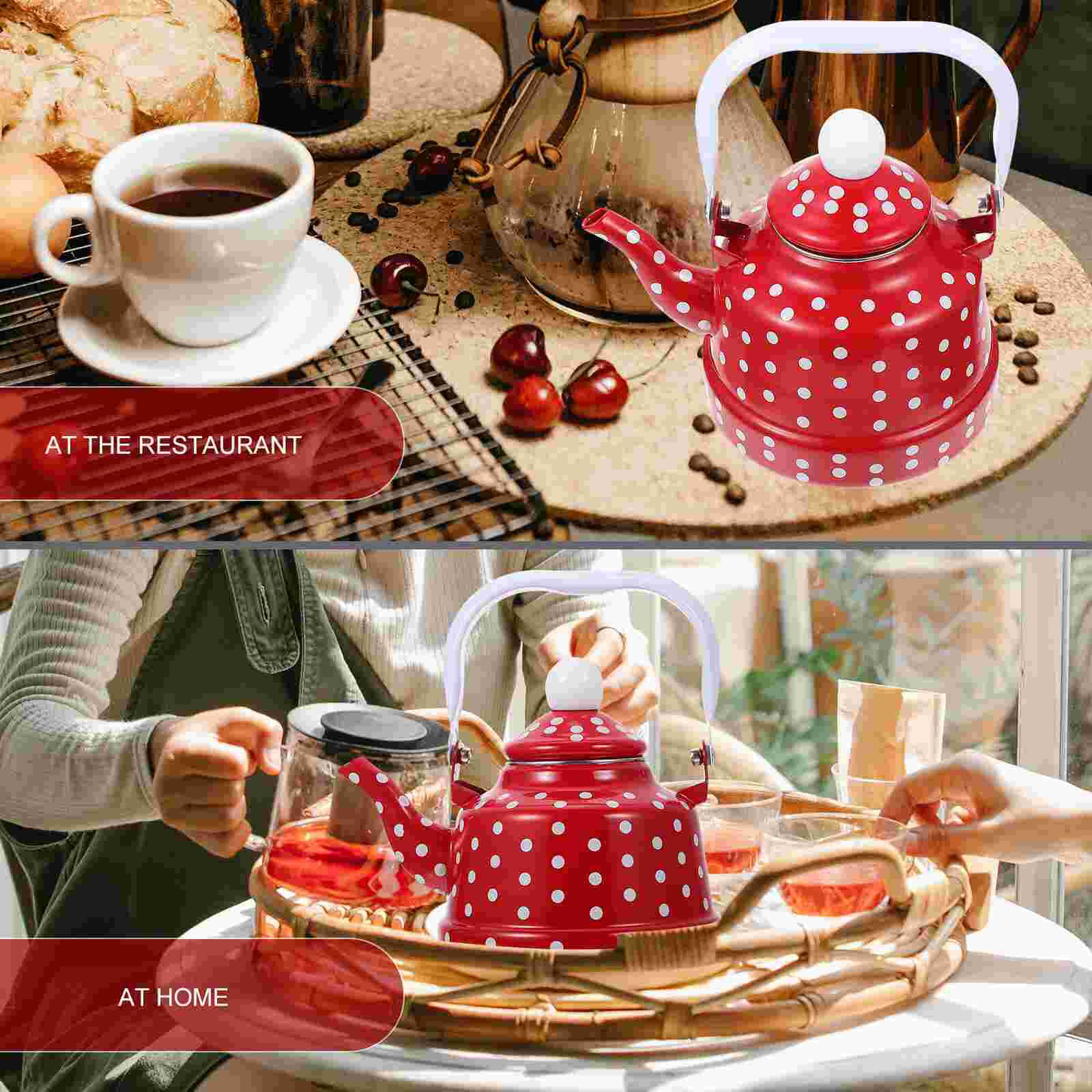 Vintage Water Boiling Kettle Enamel Dot Pattern Wa... – Vicedeal