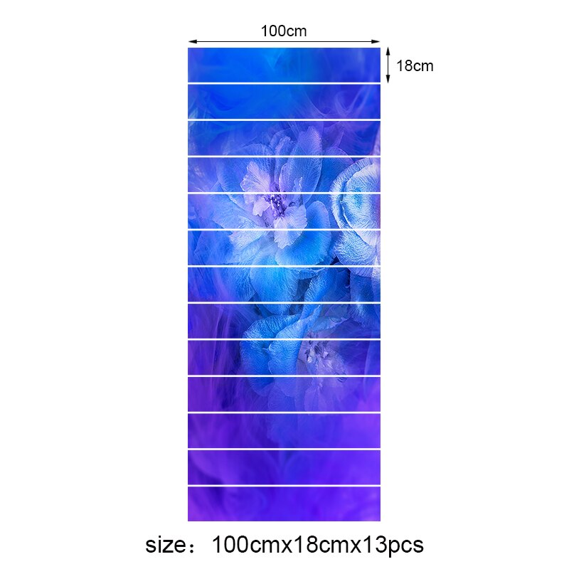 13 Pcs Print Art Picture Stair Sticker Blue Flower... – Vicedeal