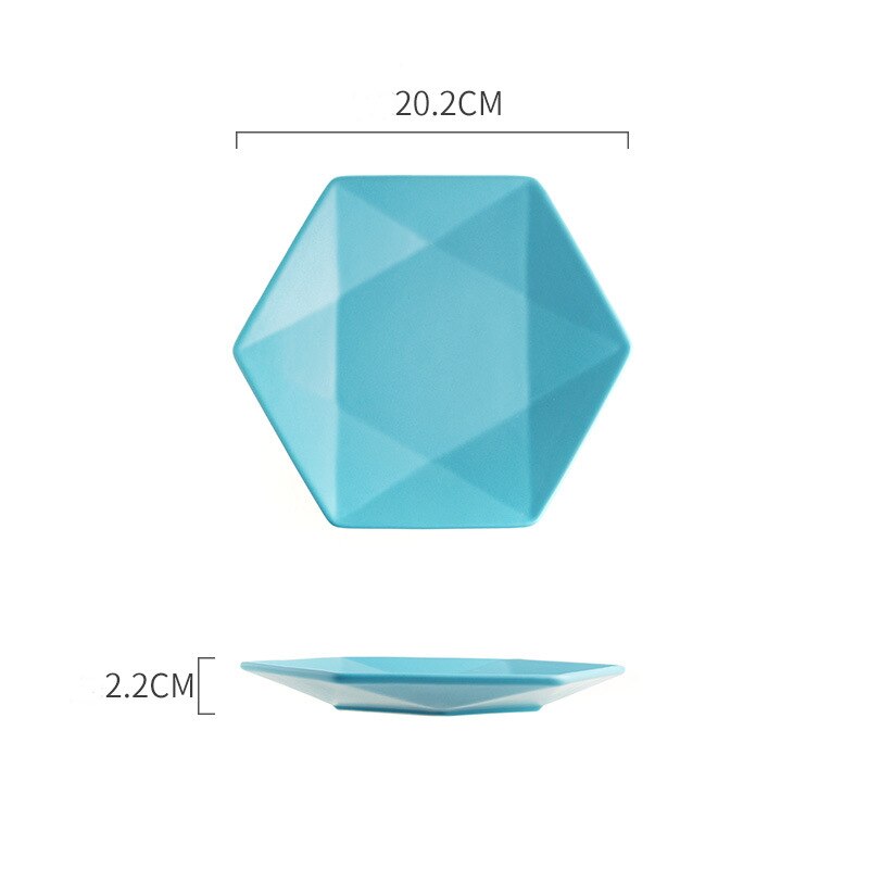 7.87 inch Hexagonal Underglaze Ceramic Baking Dinn... – Vicedeal