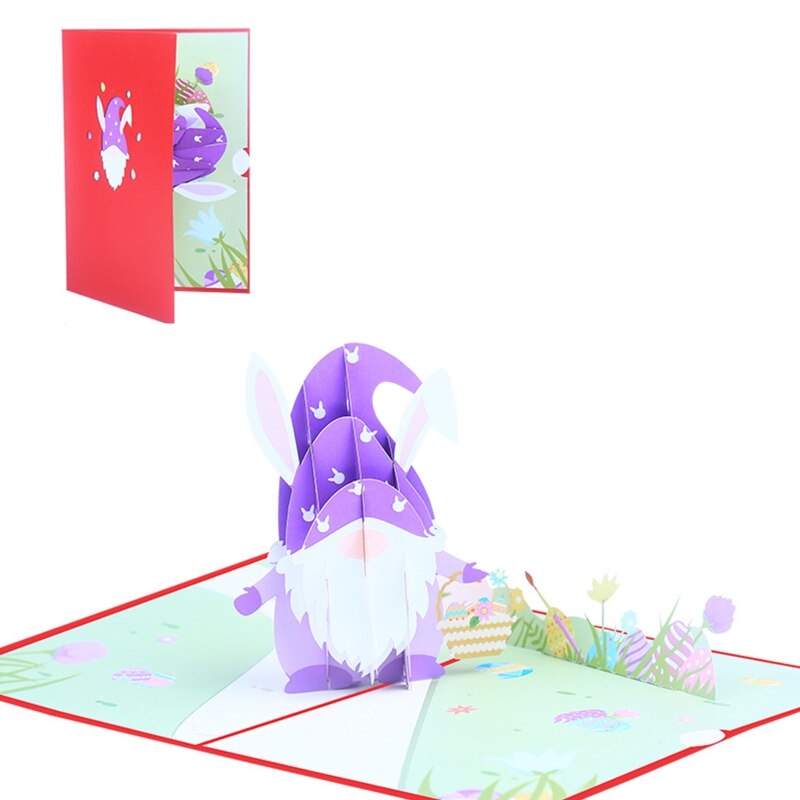 3D Pop Up Cards Easter Day Bunny Gnome Greeting Ca... – Vicedeal
