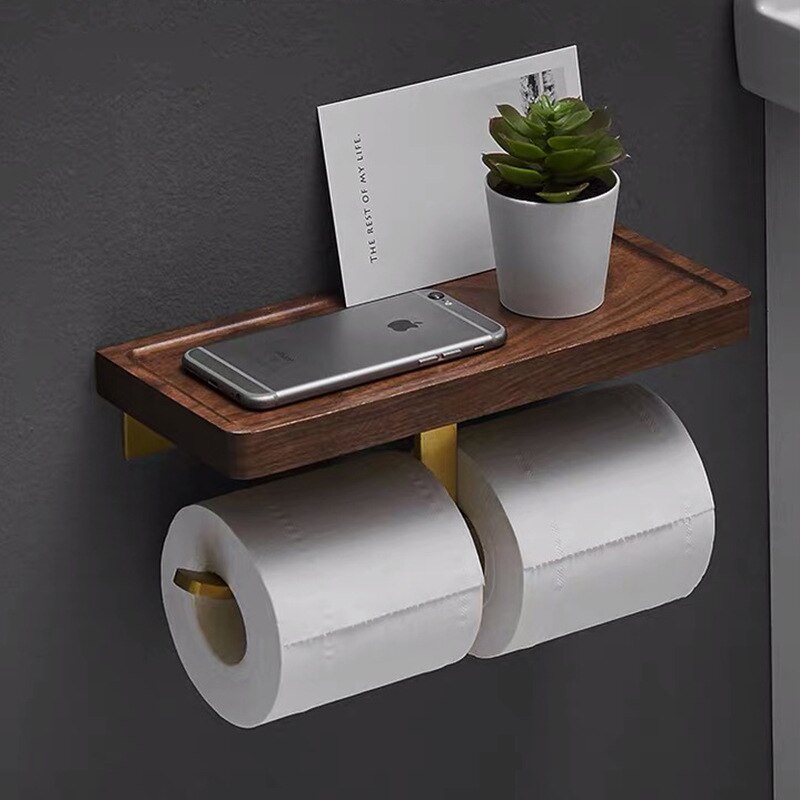 Retro Wooden Bathroom Shelves Wall-mounted Toilet ... – Vicedeal