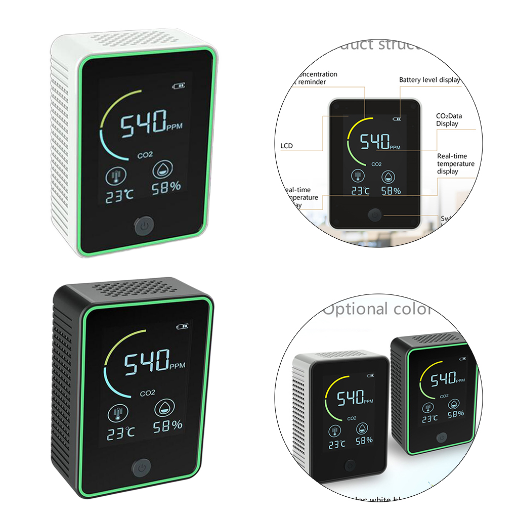 1Pc Luchtkwaliteit Monitor Real Time 1200Mah CO2 M... – Grandado