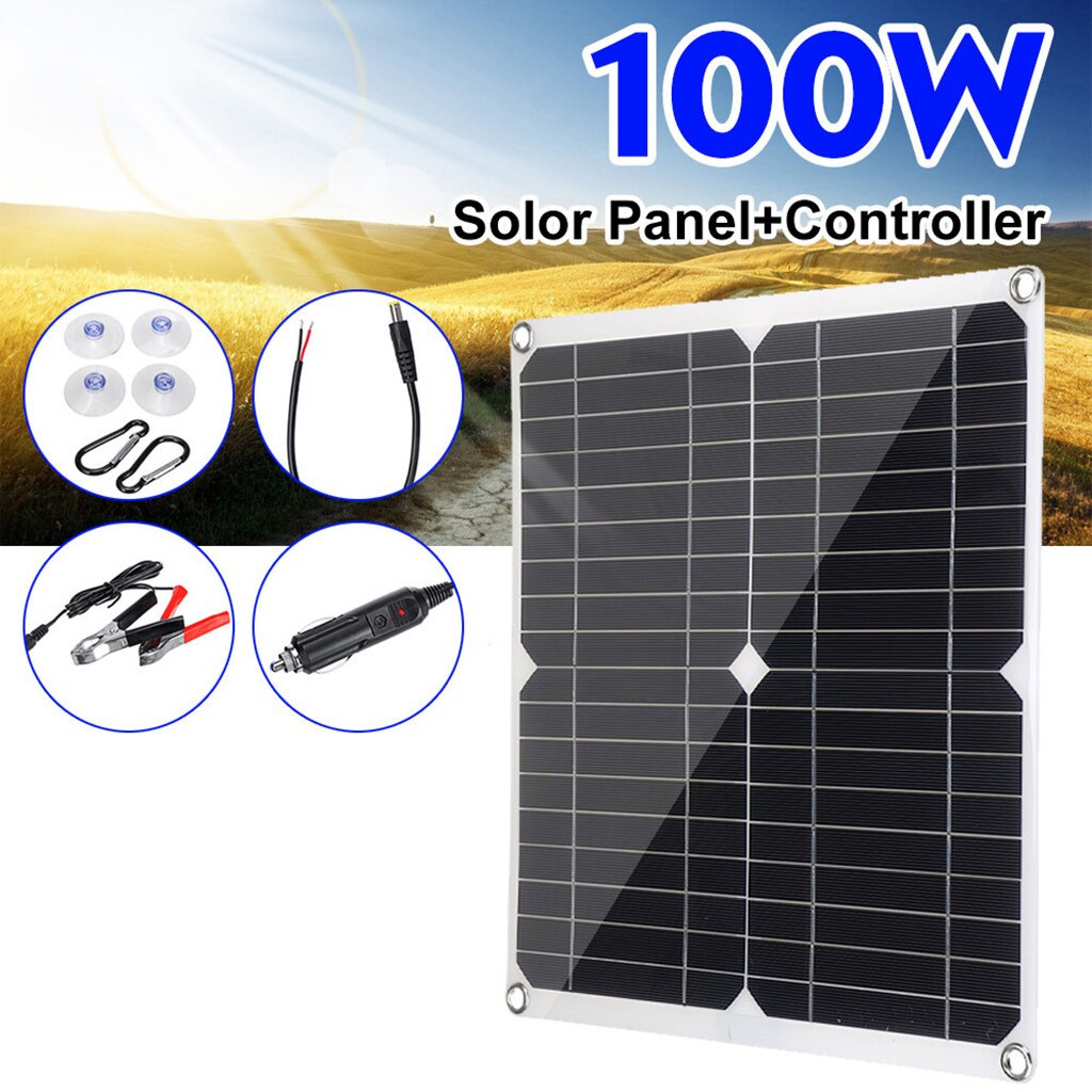 Panneau solaire 100W avec Ports USB doubles, contr... – Grandado