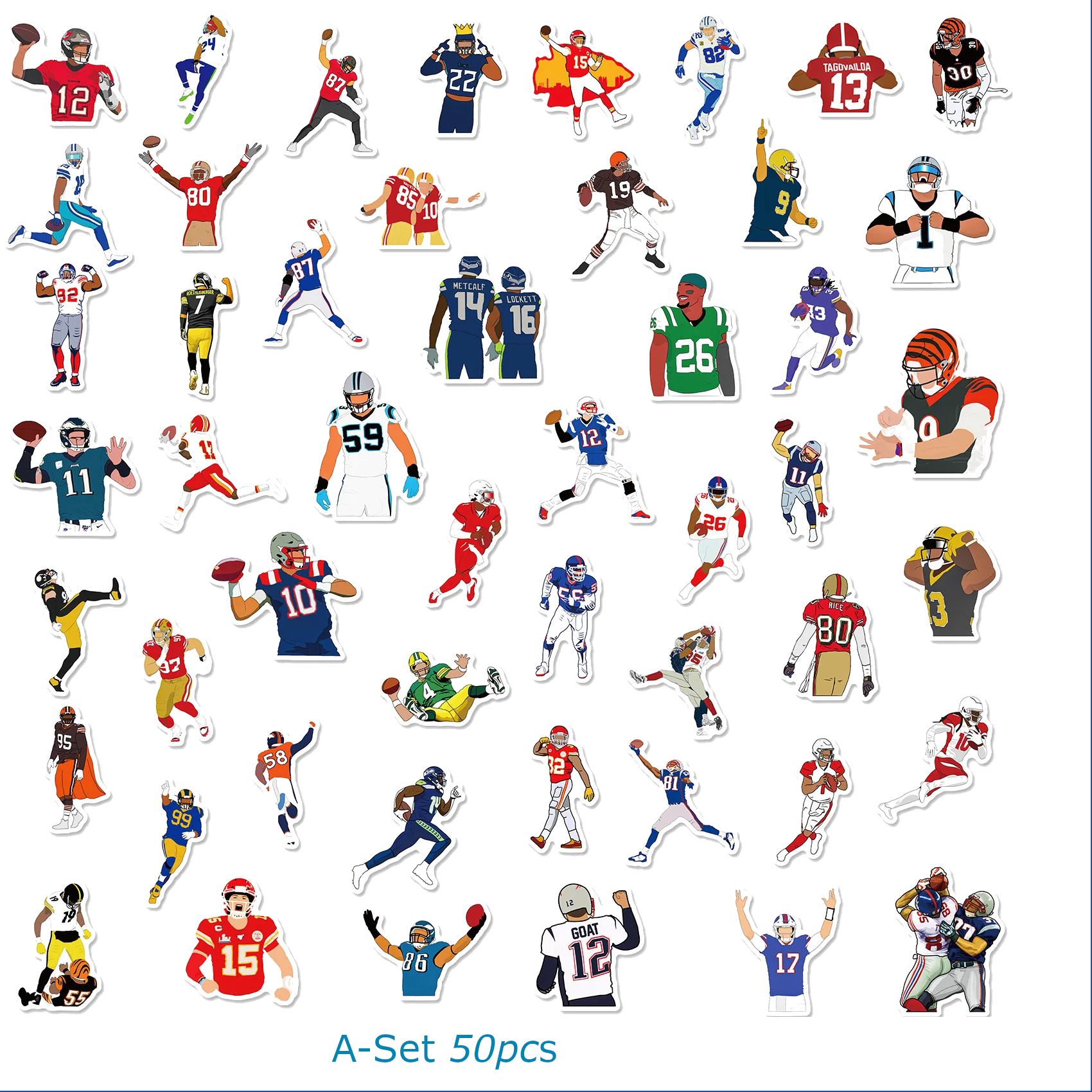 50 Stuks Amerikaanse Rugby Voetbal Stickers Pvc St... – Grandado