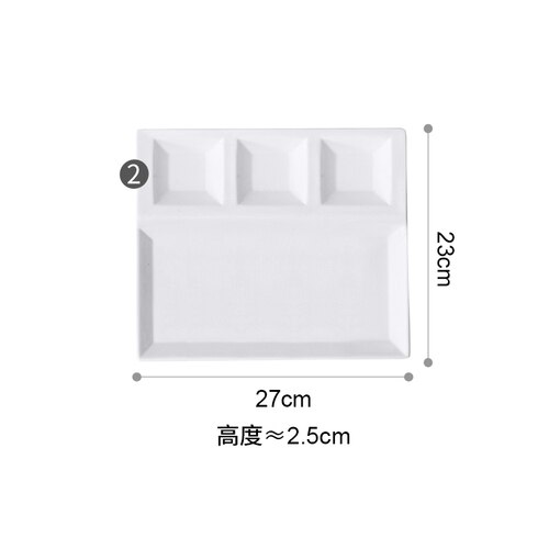 Pure white ceramic divider plate children's divide... – Grandado