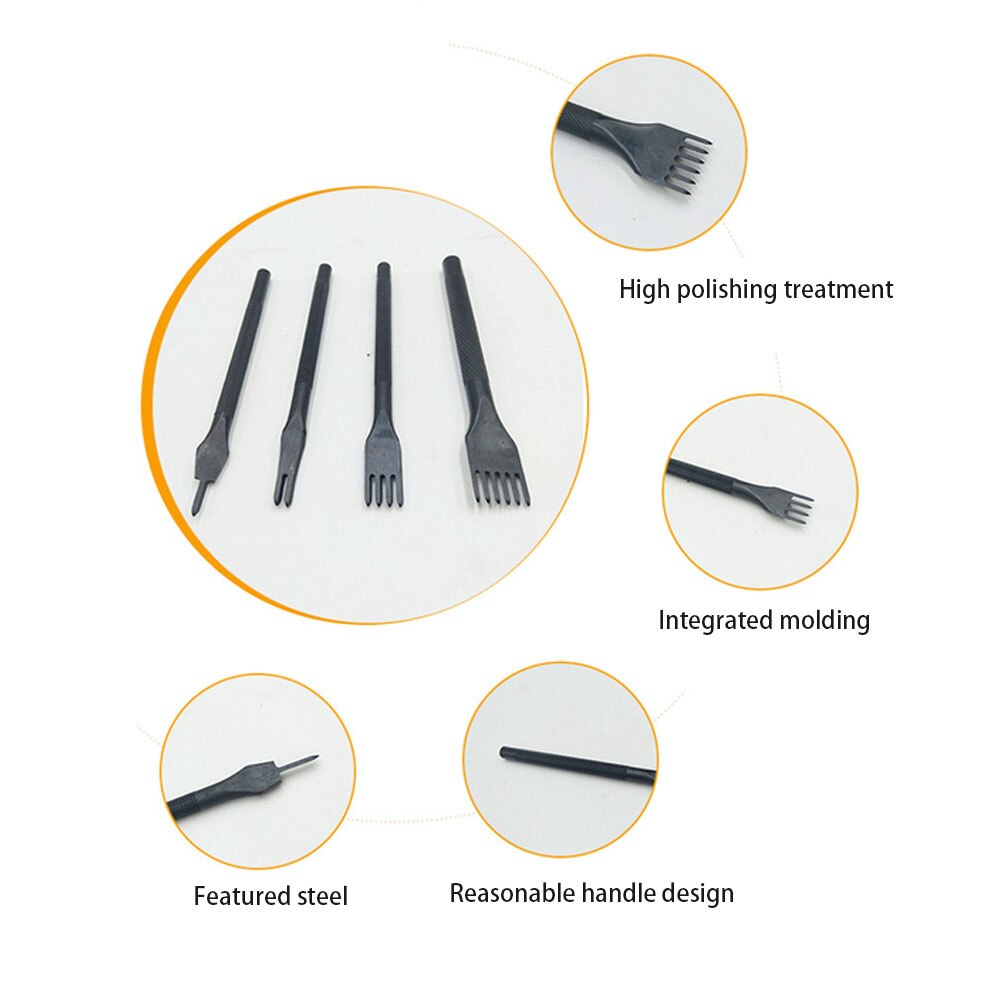 4PCS Leather Craft Tools DIY Diamond Lacing Stitch... – Grandado