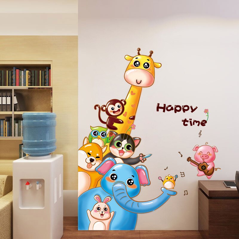 Cartoon monkey giraffe Animals PVC Art Baby Wall S... – Vicedeal