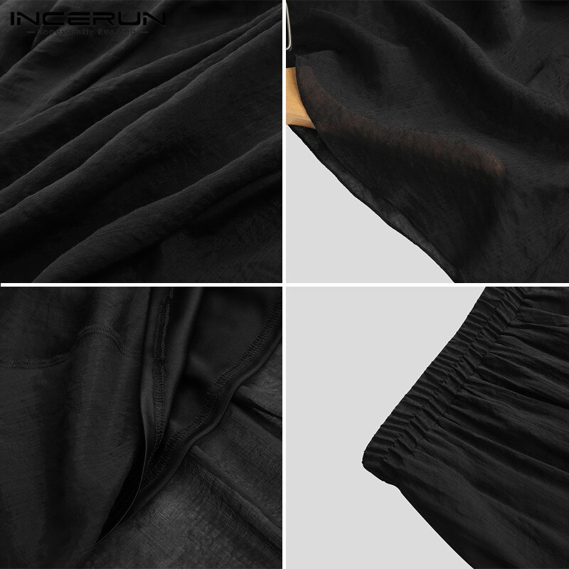 INCERUN Mens Solid Color Skirts Loose Elastic Wais... – Grandado