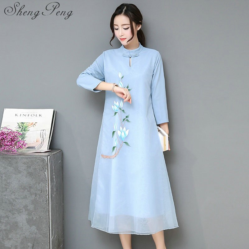 Chinese cheongsam dress ao dai style gown dress ch... – Vicedeal
