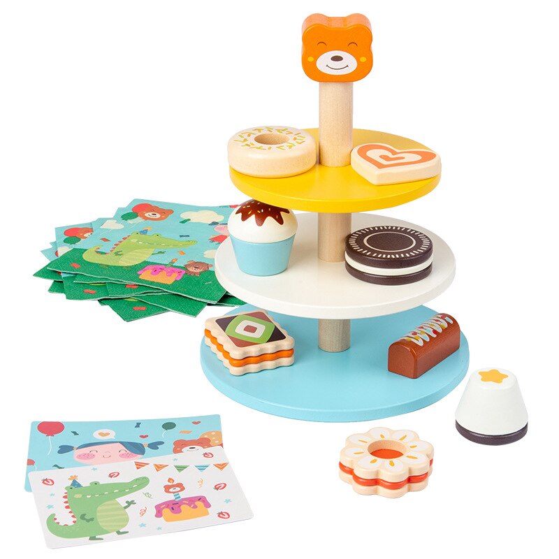 Simulation Dessert Rack Cake Sets Kids Wooden Pret... – Grandado
