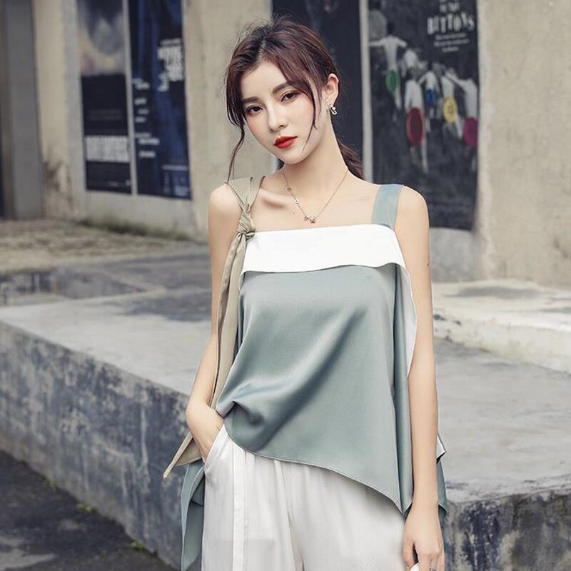 VGH Loose Patchwork Ruffle Blouse For Women Square... – Vicedeal