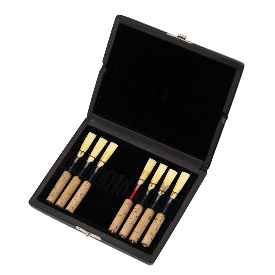 Batesmusic 10 stk obo reed taske træ + pu læder re... – Grandado