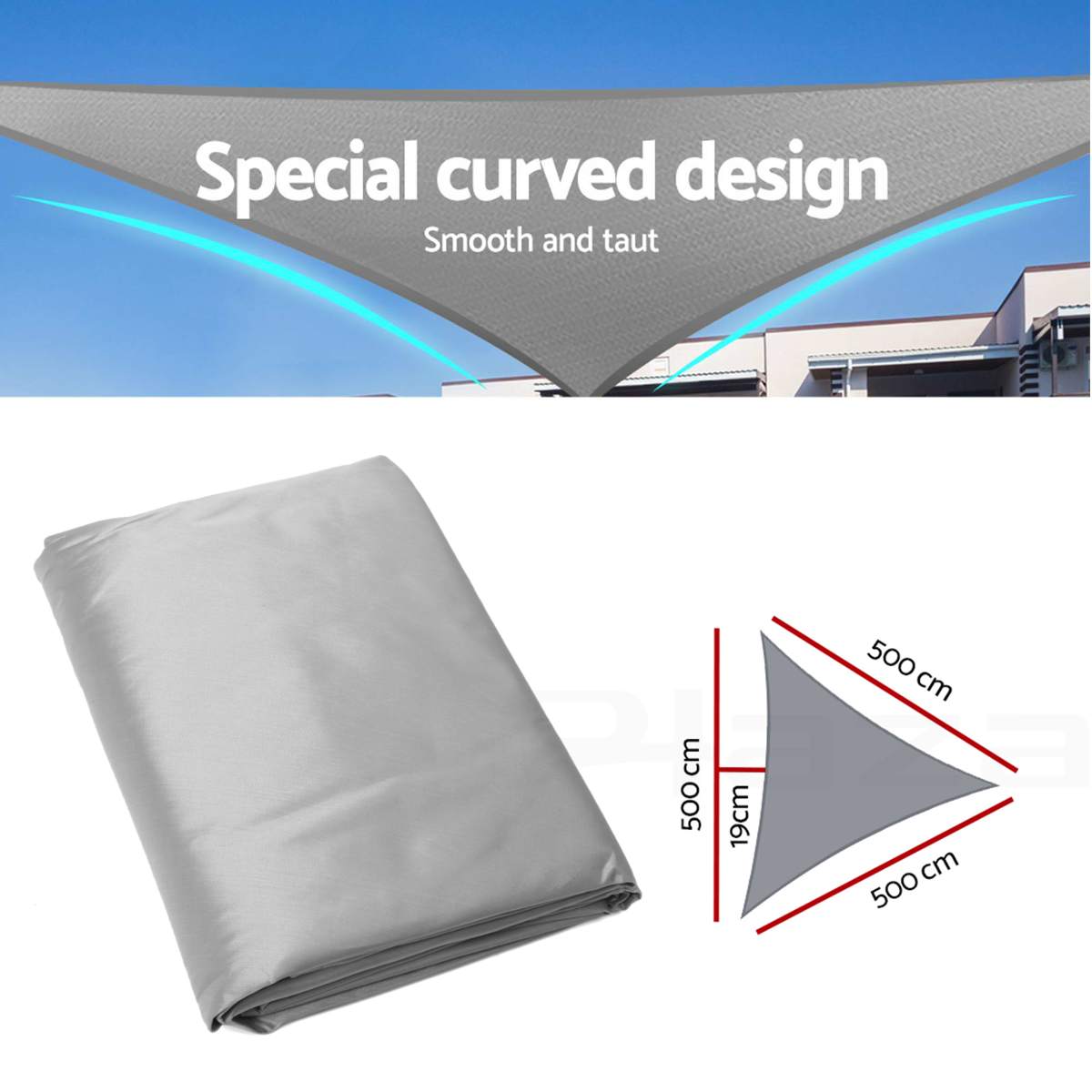 5x5x5M Triangle Shade Sail Net Cloth Outdoor Swimm... – Vicedeal