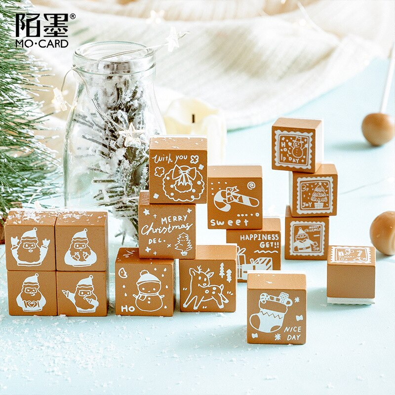 Christmas Post Office Series Decoration Stamp Wood... – Grandado