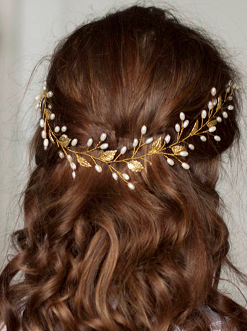 Bridal Gold Leaf headpiece Hair Vine Gold leaf hai... – Vicedeal