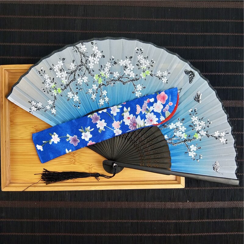 Japanese Style Silk Fan Into Cherry Blossom Pouch ... – Grandado