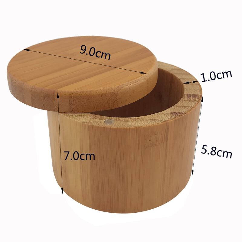 Salt Box, Bamboo Storage Box with Magnetic Swivel ... – Grandado