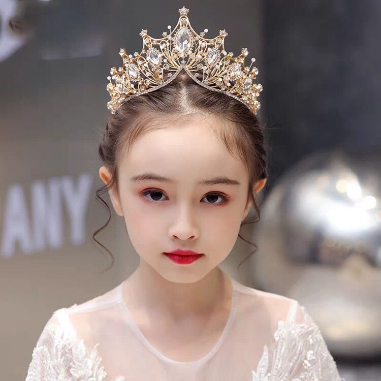 Girl Crown Birthday Party Retro Luxury Crystal Tia... – Grandado
