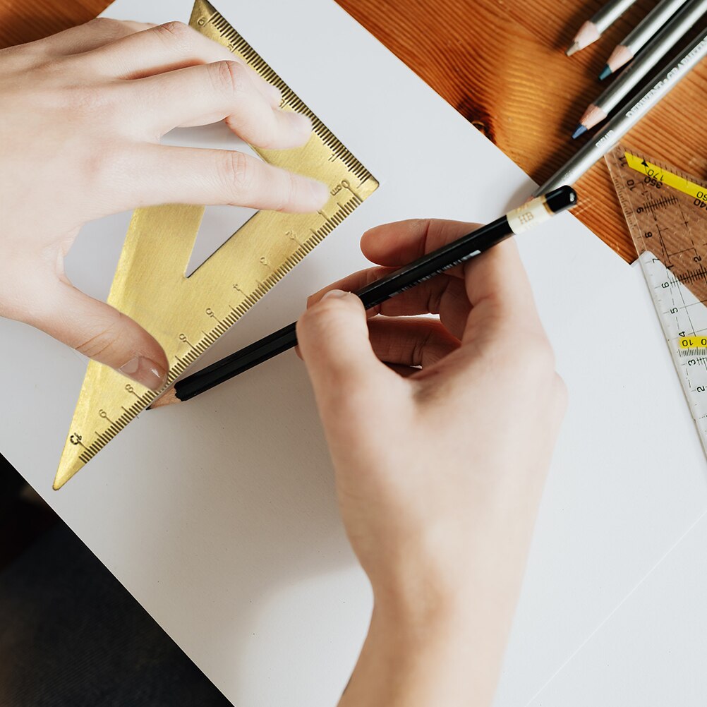 1 Set Geometry Triangle Ruler Drawing Ruler Measur... – Vicedeal