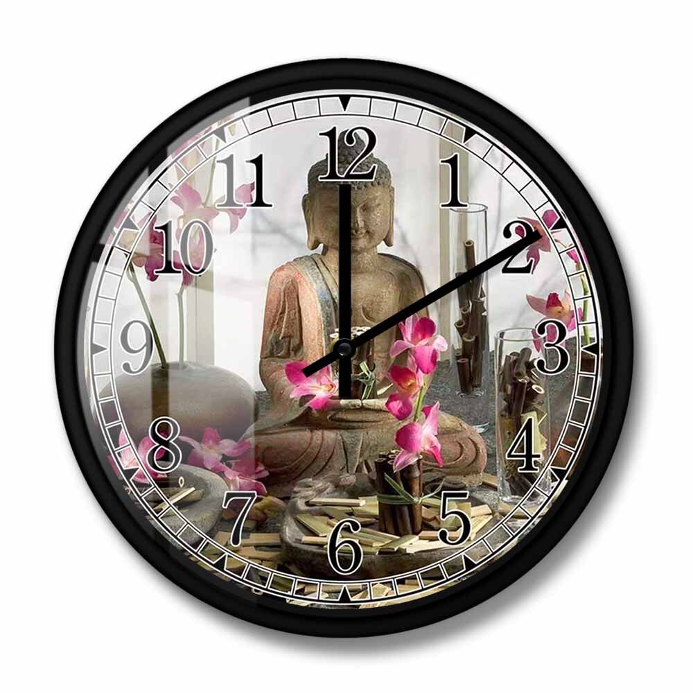 Buddha Lotus Flower Lotus Print Wall Clock Buddhis... – Grandado