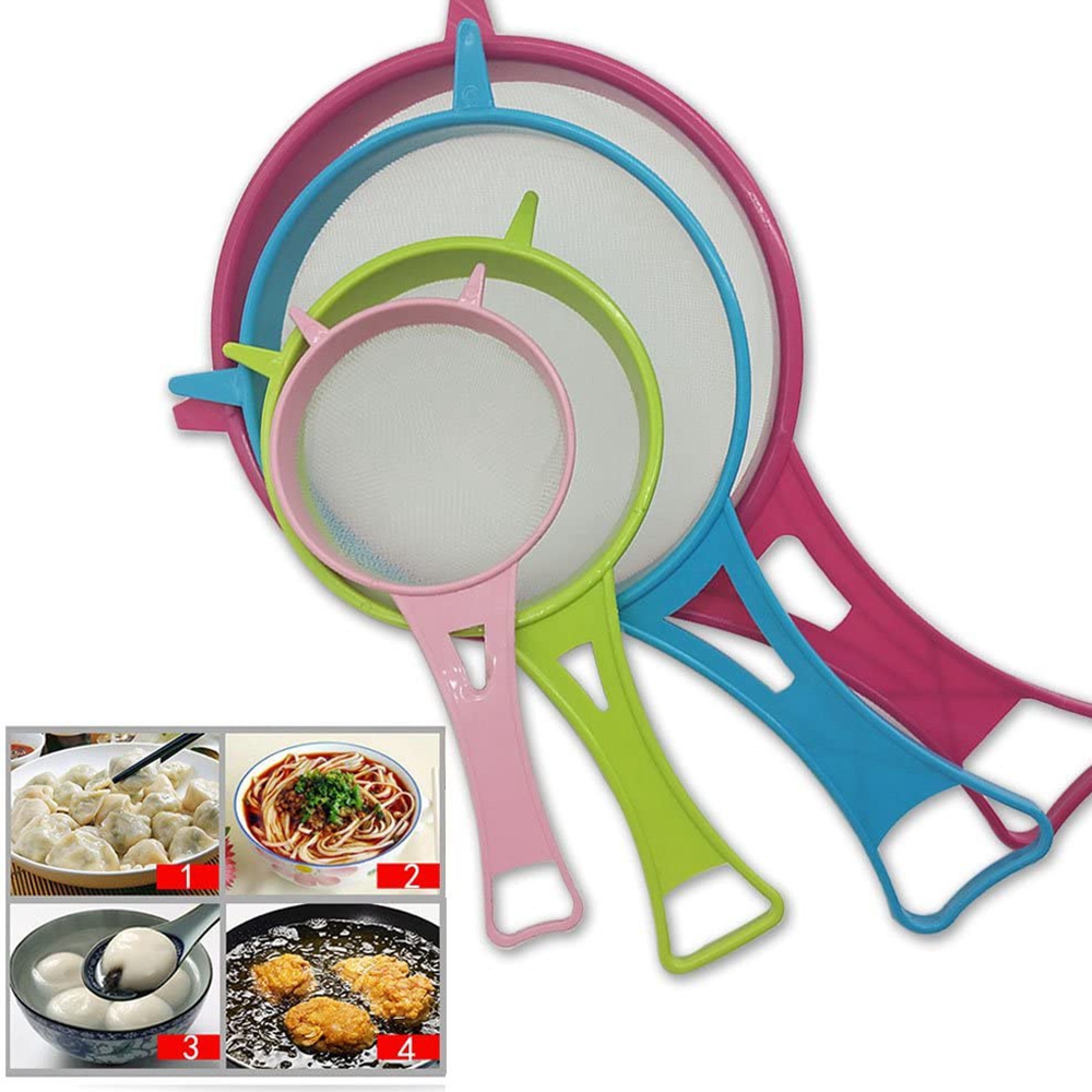 4pc/set Plastic Kitchen Strainer Sieve Multi Purpose Colander Set Four ...