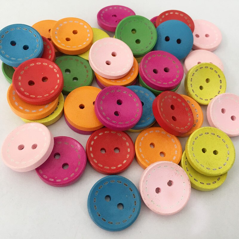 30pcs 15/20/25mm Colours Double Eye Bread Button R... – Grandado