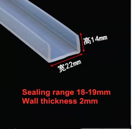 2 meters U-channel Silicone rubber shower door gla... – Grandado