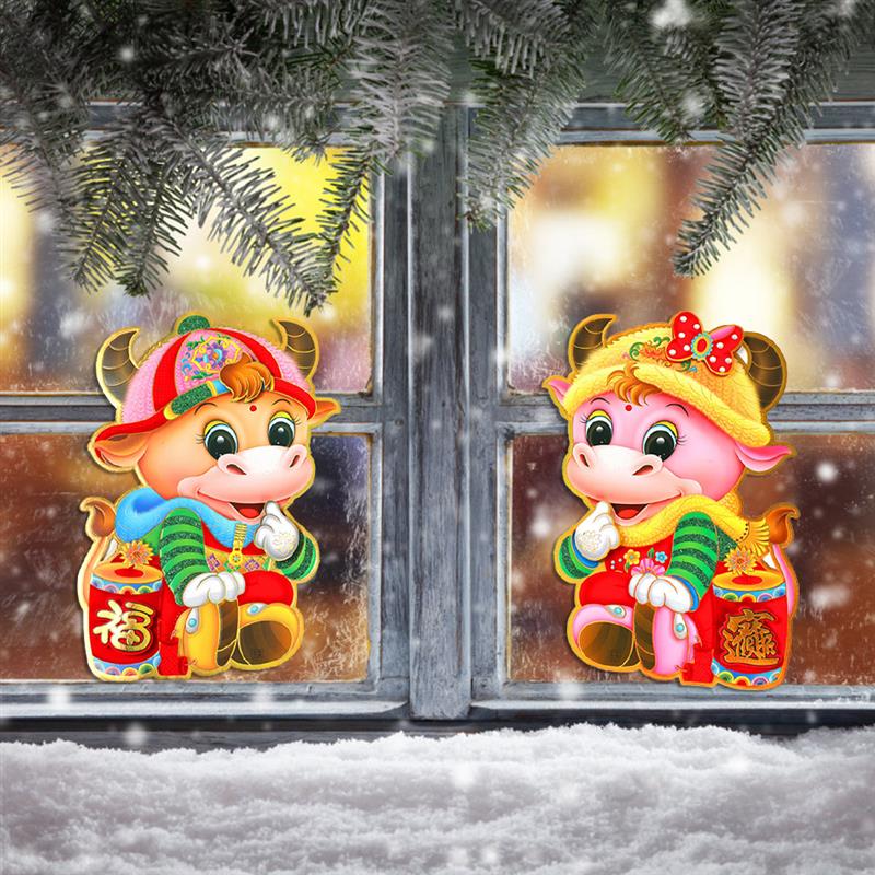 2PCS Chinese Year Window Decal Adhesive Wall Decal... – Grandado