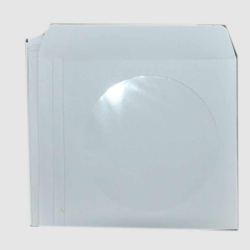 100pcs Blank white CD envelope DVD sleeve with cle... – Grandado