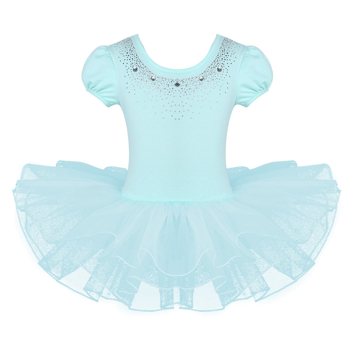 MSemis Baby Girl Rhinestones Bubble Sleeve Tutu Ba... – Grandado