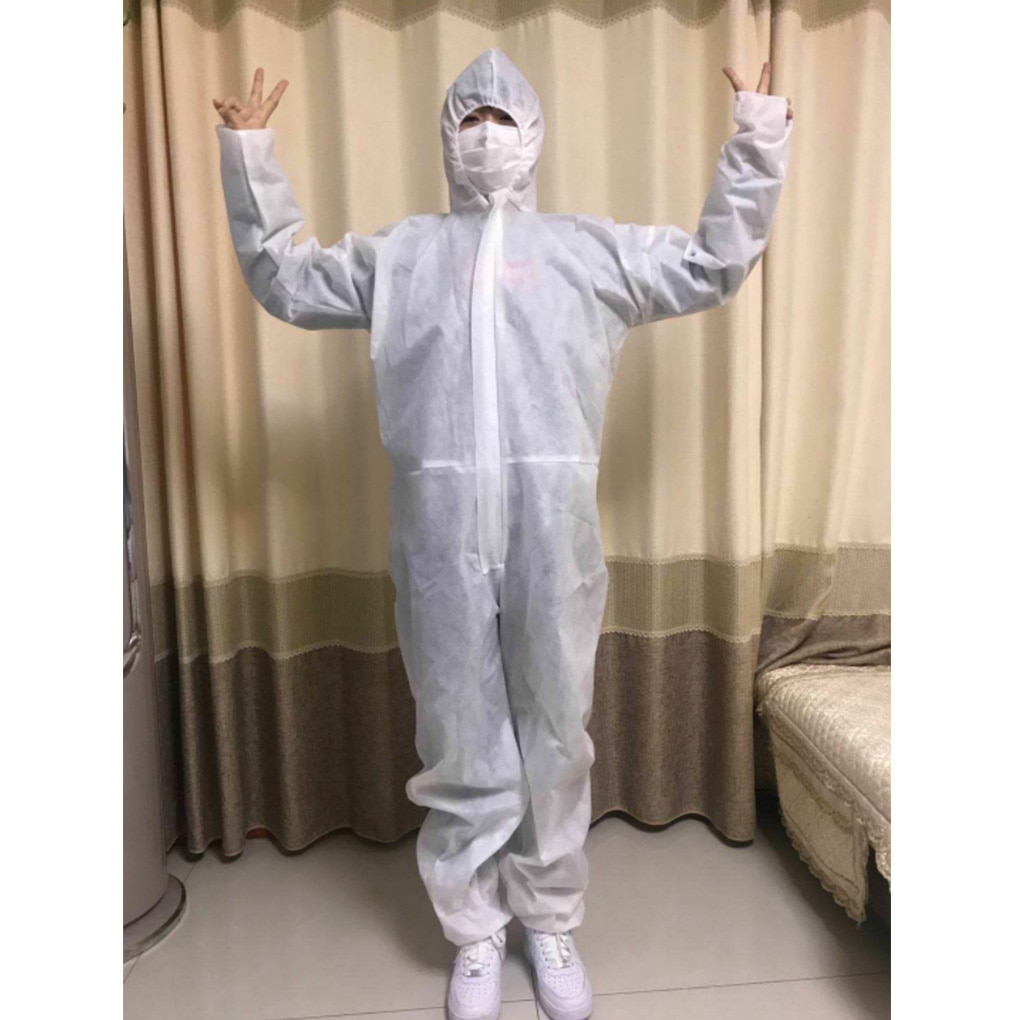 White Coverall Hazmat Suit Protection Protective D... – Vicedeal