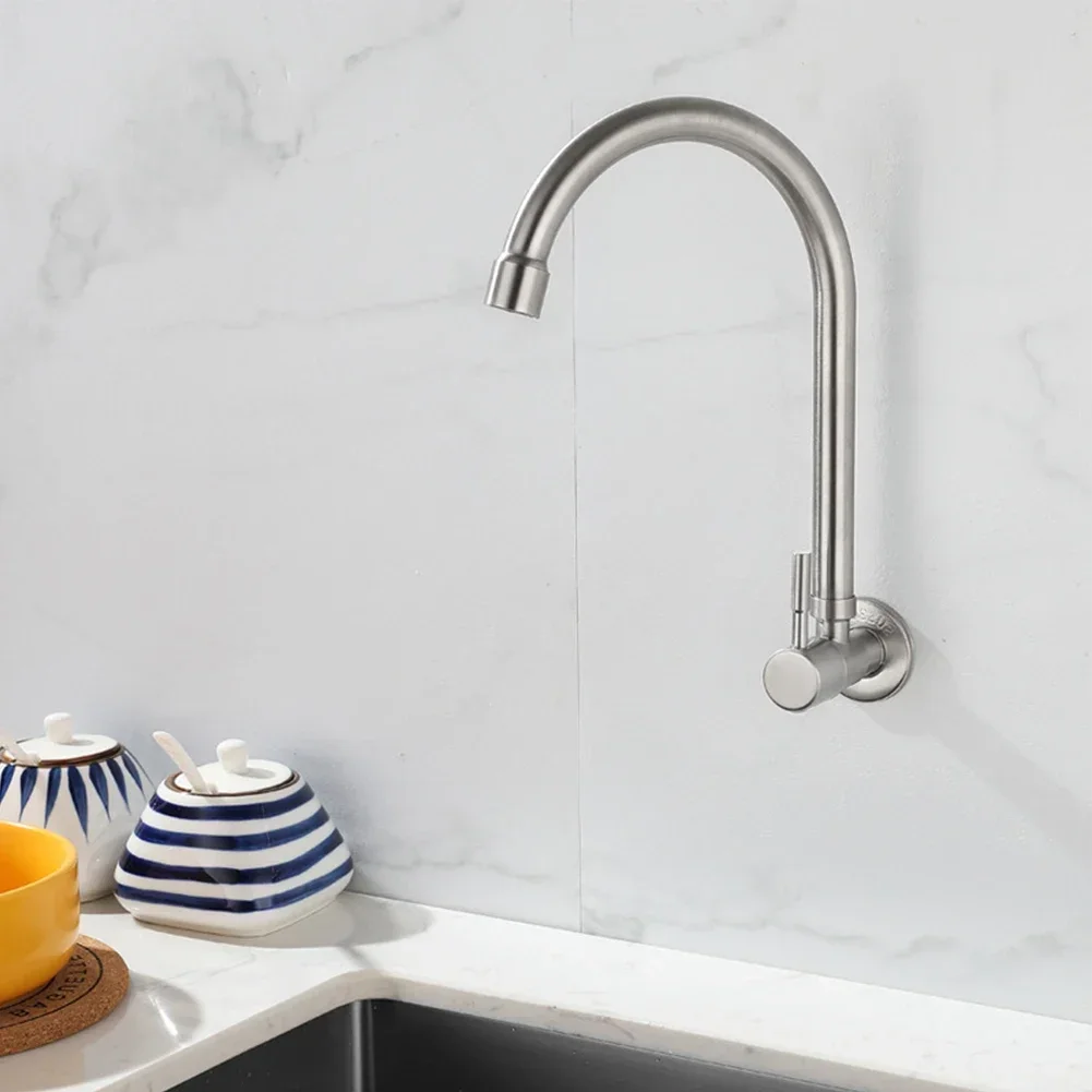 Wall Mounted Kitchen Faucet Rotation Stainless Ste... – Vicedeal