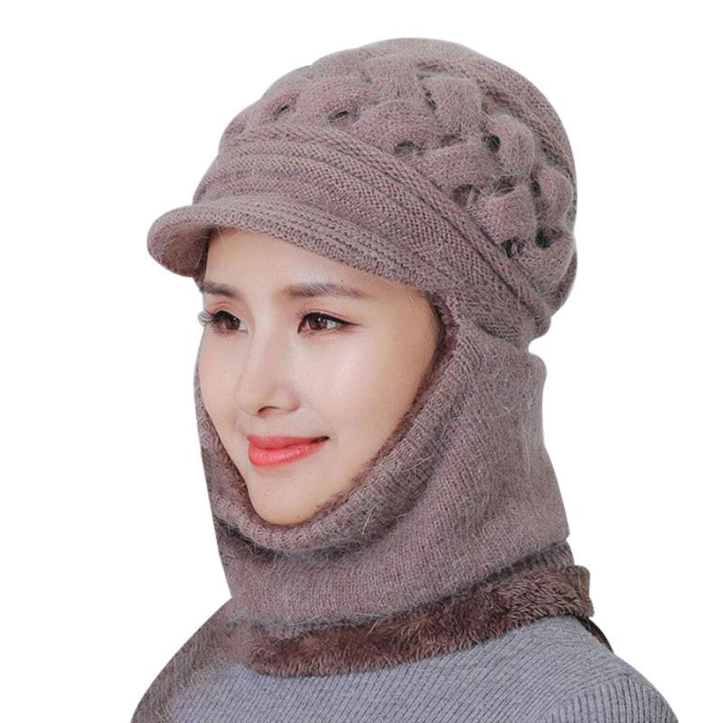Women's Knitted Hat Scarf Caps Neck Warmer Winter ... – Vicedeal