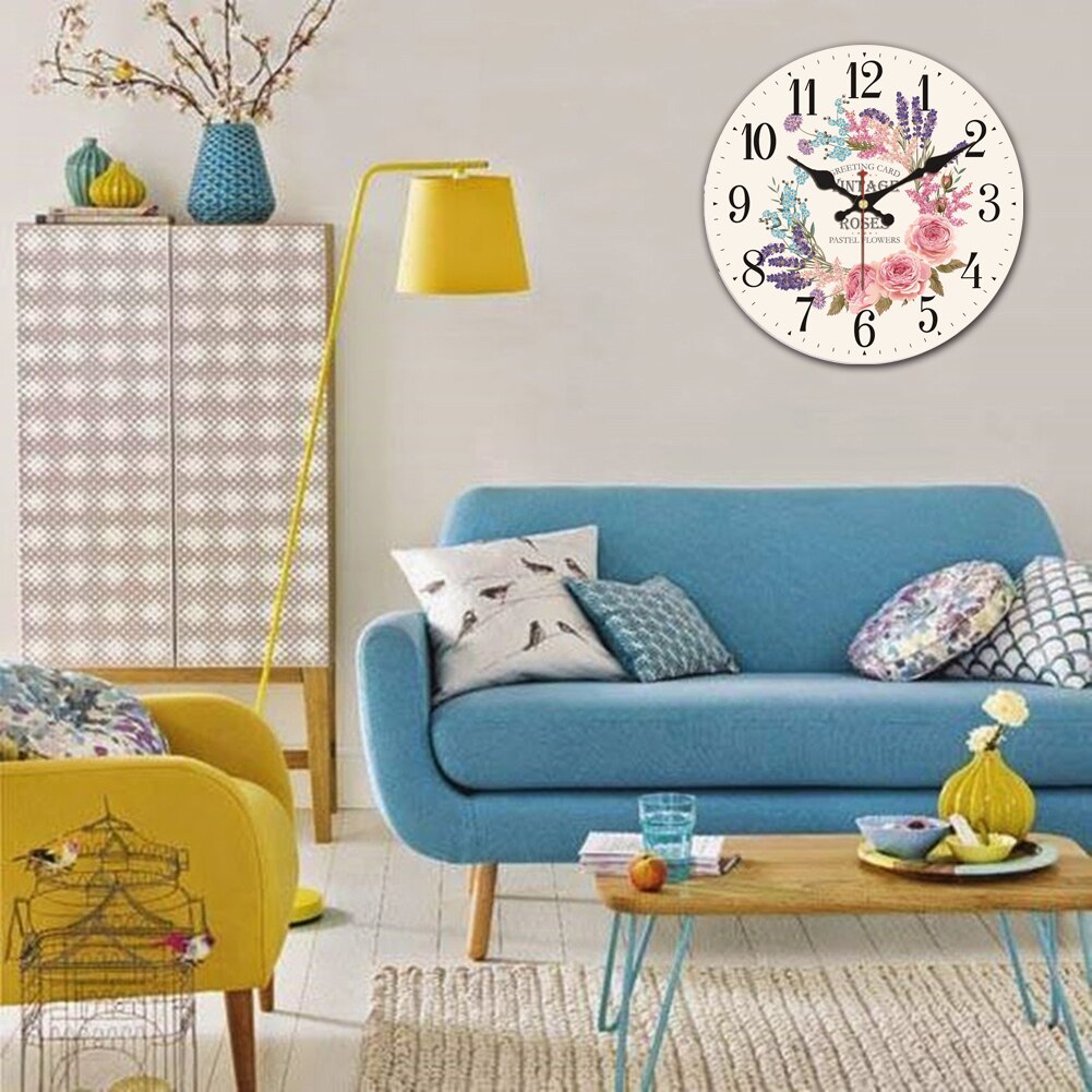 Vintage Roses Pink Clocks Pastel Flower Silent Caf... – Vicedeal