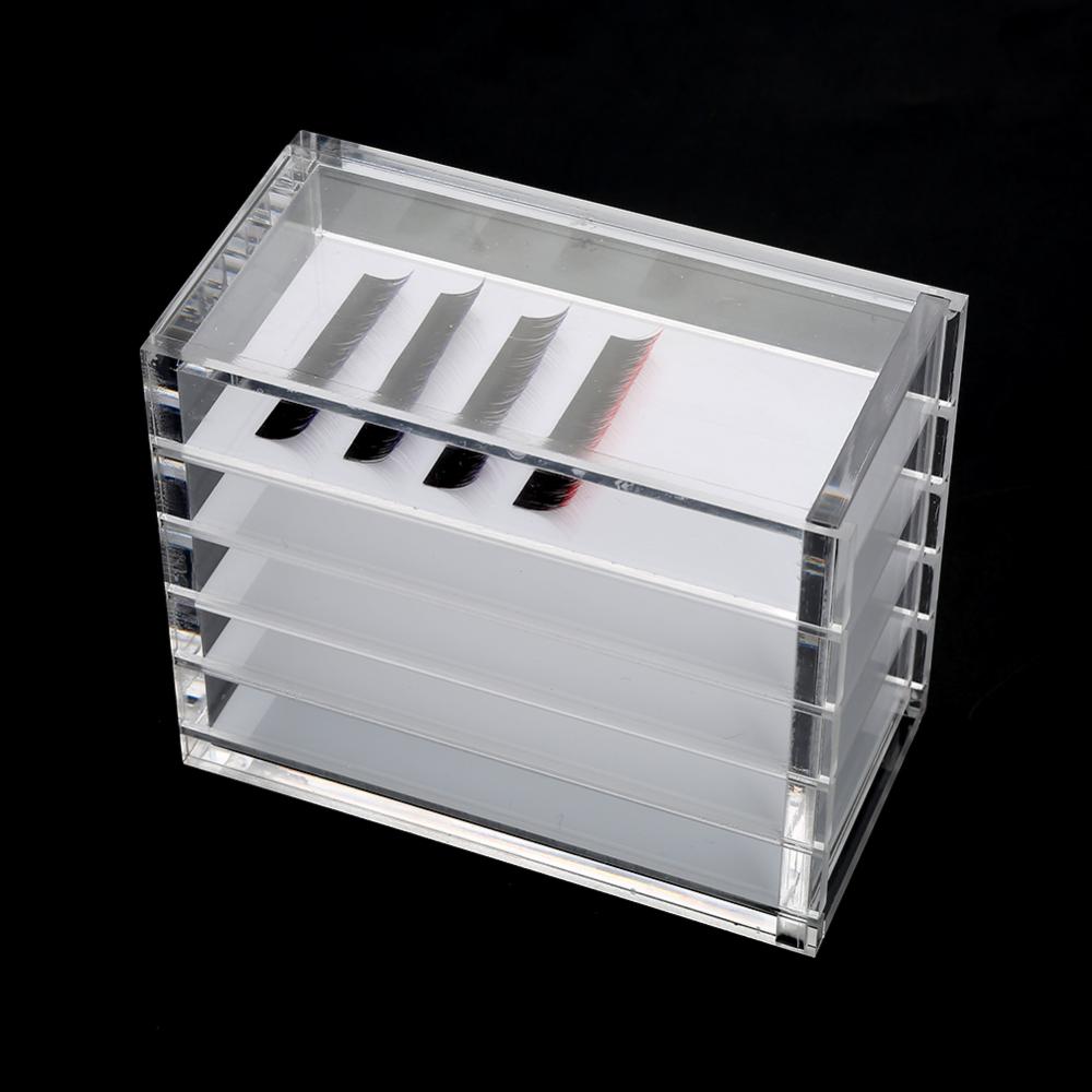 5 Layers Clear Eyelash Storage Box Makeup Organize... – Grandado