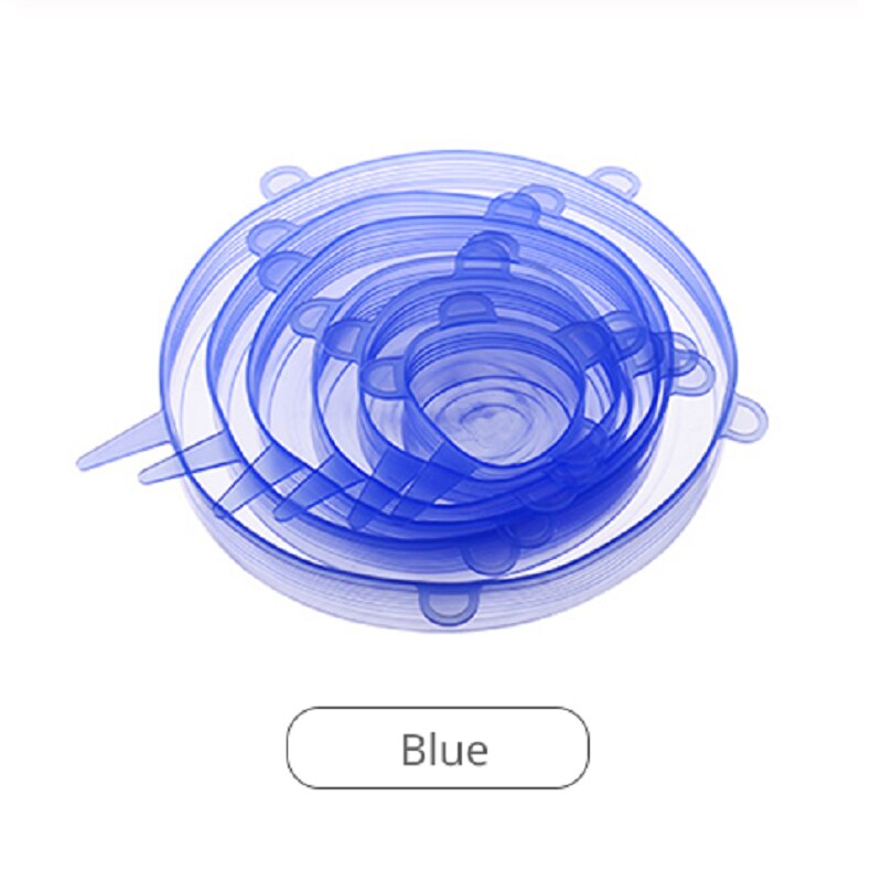 6Pcs Silicone Food Cap Reusable Food Cover Fresh K... – Grandado