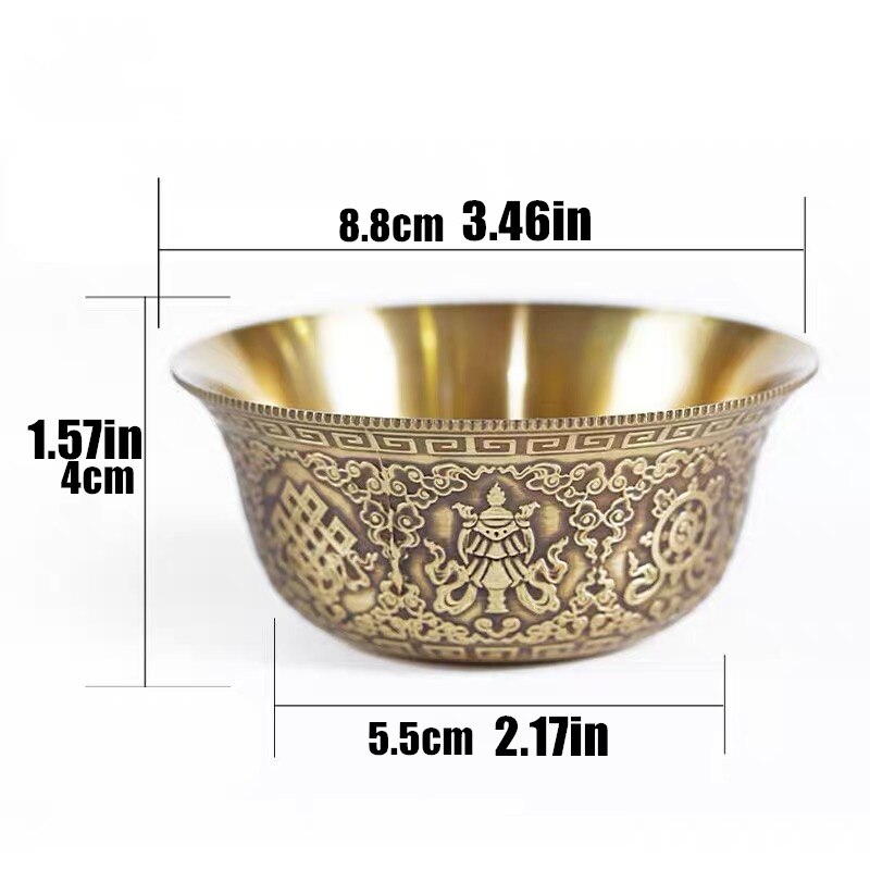 Relief Pure Copper Drinking Bowl Pure Brass Carved... – Grandado