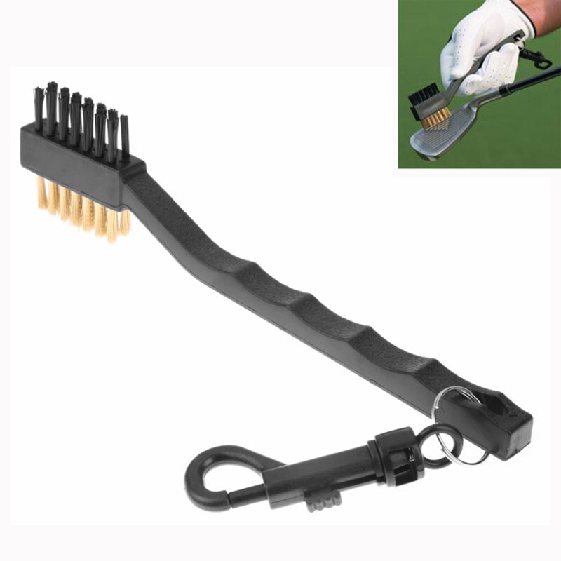 2 Sided Brass Wires Nylon Golf Club Brush Groove Cleaner Kit Black FK88 ...