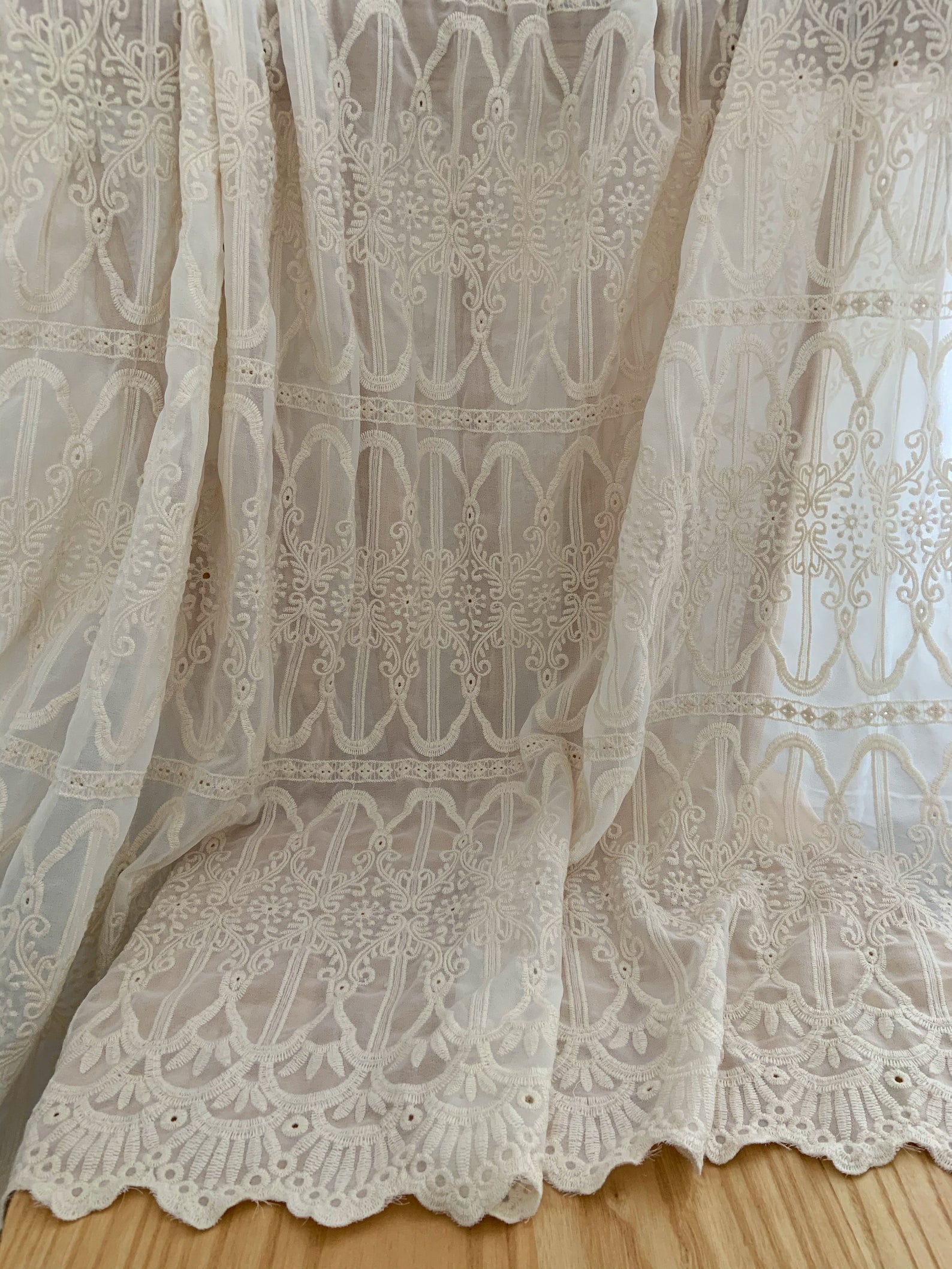 1 yard embroidered chiffon lace fabric, chiffon fa... – Grandado